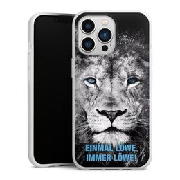 DeinDesign iPhone 13 Pro Handy Silikon H&uuml;lle Case wei&szlig; Handyh&uuml;lle Official Licensed Product Tsv 1860 M&uuml;nchen Lion Silikon Case
