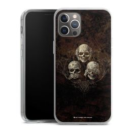 DeinDesign iPhone 12 Pro Max Handy Silikon H&uuml;lle Case transparent Handyh&uuml;lle Gothic Art Skulls Silikon Case