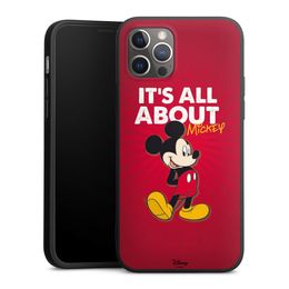 DeinDesign iPhone 12 Pro Handy Premium Silikon H&uuml;lle Handyh&uuml;lle schwarz Case Official Licensed Product Disney Mouse Silikon Premium Case