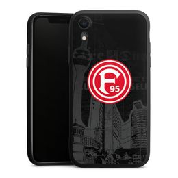 DeinDesign iPhone Xr Handy Premium Silikon H&uuml;lle Handyh&uuml;lle schwarz Case Official Licensed Product Logo Fortuna D&uuml;sseldorf Silikon Premium Case