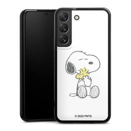 DeinDesign Galaxy S22 Handy Slim Case extra d&uuml;nn Silikon Handyh&uuml;lle schwarz H&uuml;lle Snoopy Love Peanuts Silikon Slim Case