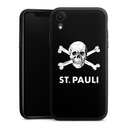 DeinDesign iPhone Xr Handy Premium Silikon H&uuml;lle Handyh&uuml;lle schwarz Case Totenkopf Fc St. Pauli Official Licensed Product Silikon Premium Case