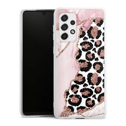 DeinDesign Galaxy A33 5G Handy Silikon H&uuml;lle Case transparent Handyh&uuml;lle Glitzer Marble Leopard Silikon Case