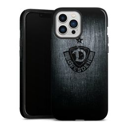 DeinDesign iPhone 13 Pro Max Handy Panzer Handyh&uuml;lle robuste Outdoor H&uuml;lle Schutzh&uuml;lle gl&auml;nzend Sg Dynamo Dresden Official Licensed Product Vintage Tough Case