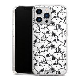DeinDesign iPhone 13 Pro Handy Silikon H&uuml;lle Case transparent Handyh&uuml;lle Peanuts Snoopy Muster Silikon Case