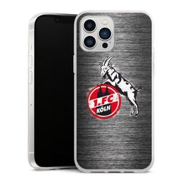 DeinDesign iPhone 13 Pro Max Handy Silikon H&uuml;lle Case transparent Handyh&uuml;lle Official Licensed Product Metallic Look 1. Fc K&ouml;ln Silikon Case