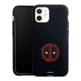 DeinDesign iPhone 12 mini Handy Silikon H&uuml;lle Case schwarz Handyh&uuml;lle Logo Marvel Deadpool