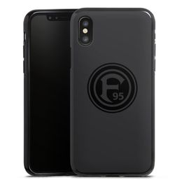DeinDesign iPhone X Handy Silikon H&uuml;lle Case schwarz Handyh&uuml;lle F95 Fortuna D&uuml;sseldorf Logo