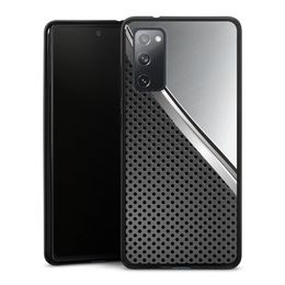 DeinDesign Galaxy S20 FE Handy Silikon H&uuml;lle Case schwarz Handyh&uuml;lle Carbon Steel Metall