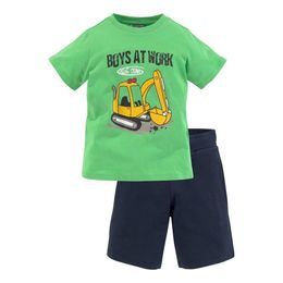 Kidsworld Shirt & Shorts (Spar-Set, 2-tlg., T-Shirt+Sweatbermudas) BOYS AT WORK, grün