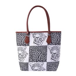 ShopLC Klassische Handtasche mit naturfreundlichem Kunstleder-Griff Leopard-Muster