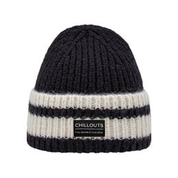 Chillouts Strickmütze Cooper Hat mit Kontrast-Streifen, schwarz
