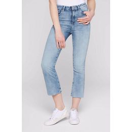 SOCCX Slim-fit-Jeans mit hoher Leibhöhe, blau