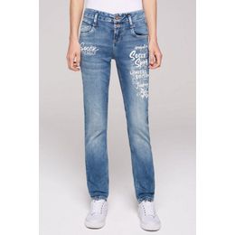 SOCCX Slim-fit-Jeans mit normaler Leibhöhe, blau