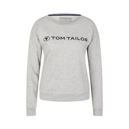 Tom Tailor Damen Sweatshirt mit Logo-Print, grau, Gr. 42