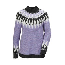 GOLDNER Pullover Damen Gr&ouml;&szlig;e M flieder / schwarz / wei&szlig;