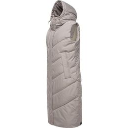 Ragwear Steppweste Suminka Vest Stylische, lange Damen Winterweste, braun