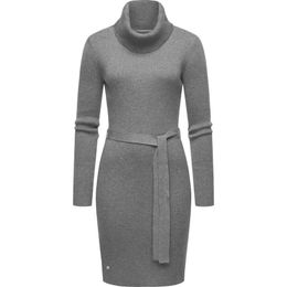 Ragwear Sweatkleid Miyya warmes Winterkleid mit breitem Rollkragen, grau