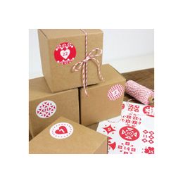 Bow & Hummingbird befüllbarer Adventskalender Adventskalender Set mit Boxen "Rot/Weiß"
