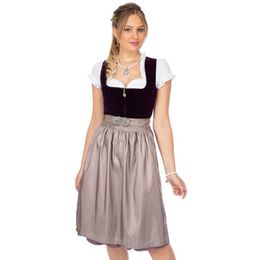 Marjo Trachtenkleid Midi Dirndl 2tlg. 65cm INKA pflaume