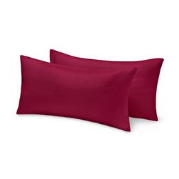 Tchibo 2 Jersey-Kopfkissenbezüge - Rot - 100% Baumwolle