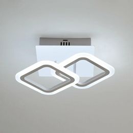Moderne LED Deckenleuchte, 18W 1440LM Weiße Quadratische Acryl Deckenlampe, 6500K Kaltweiß Licht Flur Eingang Deckenbeleuchtung