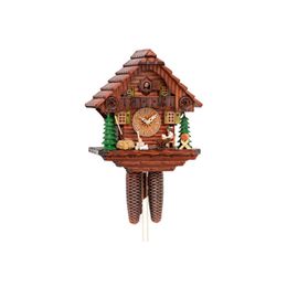 Cuco Clock Pendelwanduhr Kuckucksuhr Schwarzwalduhr "Der Biertrinker" Wanduhr aus Holz (19 x 29 x 30cm