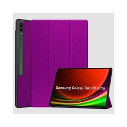 Wigento Tablet-Hülle Für Samsung Galaxy Tab S9 Ultra Hülle Tasche 3folt Wake UP Smart Cover