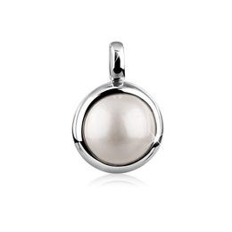 NENALINA Kettenanhänger Mabe-Perle Klassisch Elegant Rund 925 Silber, silberfarben