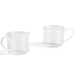 Hay - Borosilikat Tasse, Ø 8 x H 6.5 cm, white swirl (2er-Set)