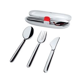 Alessi - Food à Porter Reisebesteck mit Etui, Edelstahl (4-tlg.)