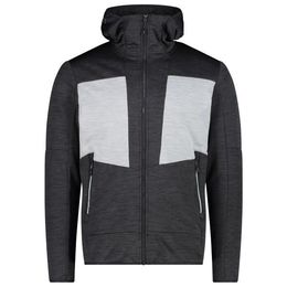 CMP - Jacket Fix Hood Melange Grid Tech - Fleecejacke Gr 46 grau/schwarz