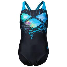 arena - Girl's Multi Pixels Swimsuit Swim Pro Back - Badeanzug Gr 116 blau/schwarz