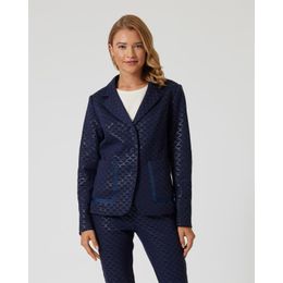 Fiora Blue Blazer mit Allover-Foliendruck