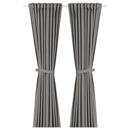 IKEA LENDA 2 Gardinen + Raffhalter