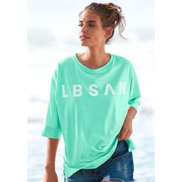 ELBSAND 3/4-Arm-Shirt Iduna aus Baumwoll-Mix, lockere Passform, sportlich-casual, grün