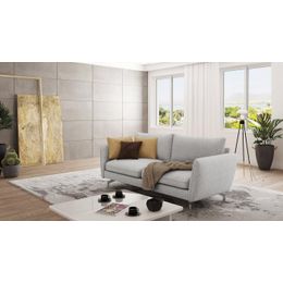 S-Style Möbel 3-Sitzer Modernes Sofa Benita mit Silber Metall Füßen