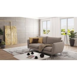 S-Style Möbel 3-Sitzer Modernes Sofa Benita mit Silber Metall Füßen