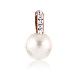 NENALINA Perlenanhänger Muschelkern-Perle Kristalle 925 Silber