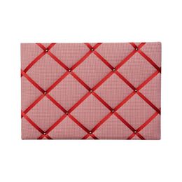 Memoboard VICHY KARO rot (Farbe: Satinband rot)