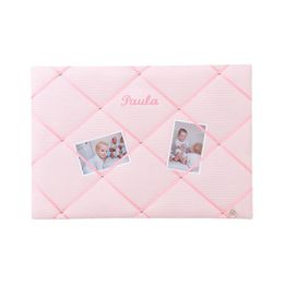 Personalisiertes Memoboard VICHY STRIPES rose (Farbe: anthrazit)