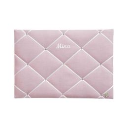 Personalisiertes Memoboard LEINEN altrose (Farbe: pflaume)