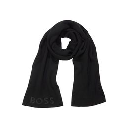 BOSS Schal Lara_scarf, mit tonaler BOSS Logo-Stickerei, schwarz