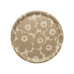 Marimekko - Mini Unikko Tablett rund Ø 31 cm, beige / natur