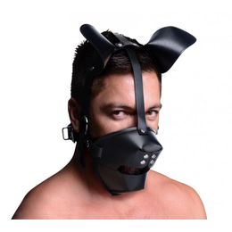 Master Series Puppy Play Maske Mit Ballknebel - Schwarz