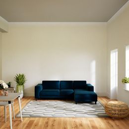 MYCS Ecksofa Samt Nachtblau - Flexible Designer-Polsterecke, L-Form: Beste Qualität, einzigartiges Design - 248 x 75 x 162 cm, konfigurierbar