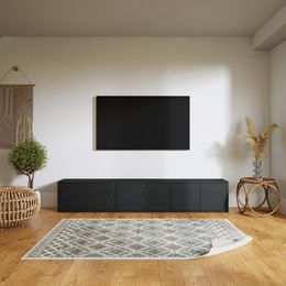 MYCS Lowboard Schwarz - Designer-TV-Board: Türen in Schwarz - Hochwertige Materialien - 226 x 41 x 34 cm, Komplett anpassbar