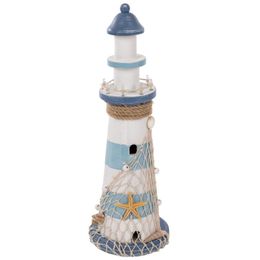 Roller LED-Leuchtturm - weiß-blau - 40 cm hoch
