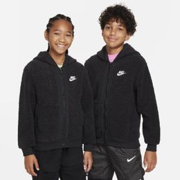 Nike Sportswear Club Fleece winterfester Hoodie mit durchgehendem Reißverschluss für ältere Kinder - Schwarz