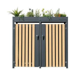 WESTMANN Bepflanzbare Mülltonnenbox Stahl anthrazit 2 x 240 l